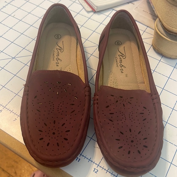 Ambu | Shoes | Ambu Comfort Plum Maroon Loafer Slip Ons | Poshmark